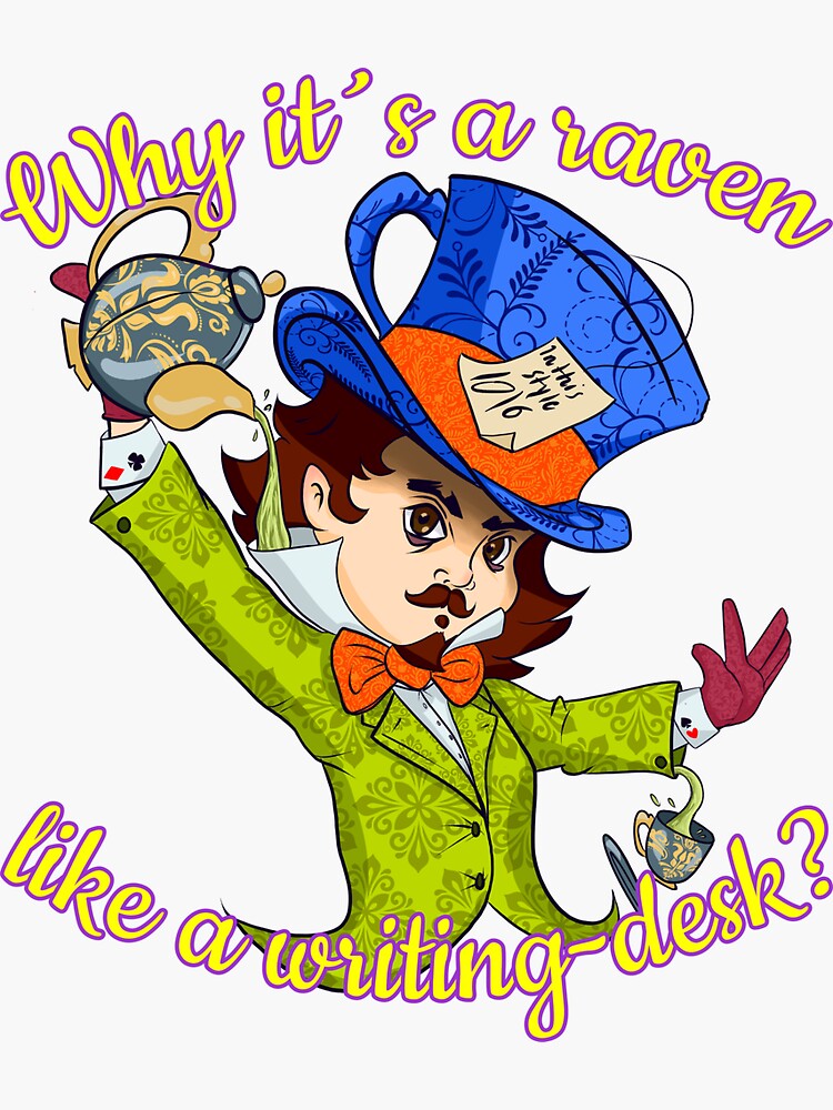 "Hatta's Riddle" Sticker by Baku-ink | Redbubble