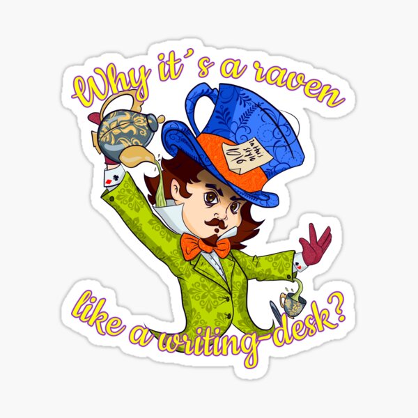 "Hatta's Riddle" Sticker by Baku-ink | Redbubble