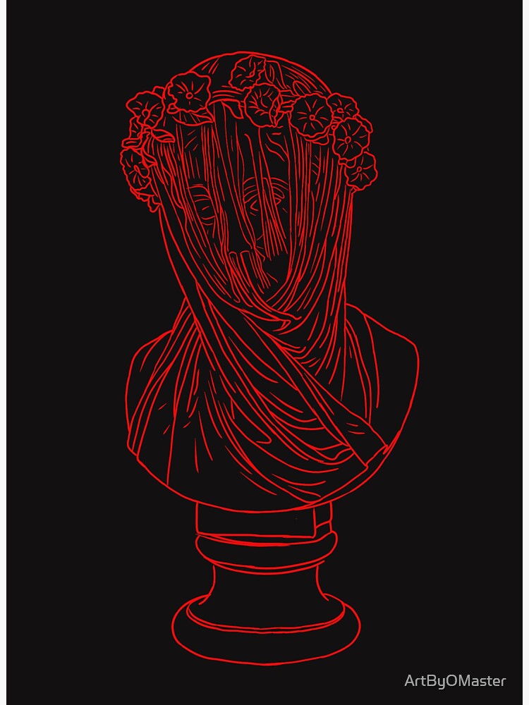 "Veiled Lady Line Art" Sticker for Sale by ArtByOMaster | Redbubble