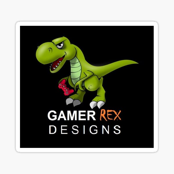 "Original Gamer Rex Designs logo" Sticker by GamerRexDesigns | Redbubble