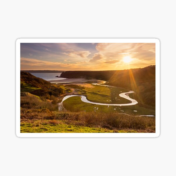 "Pennard Pill, Three Cliffs Bay" Sticker by dasantillo | Redbubble