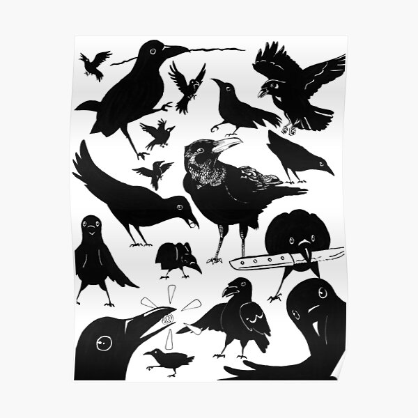 "a murder of crows!" Poster by ren-rains | Redbubble