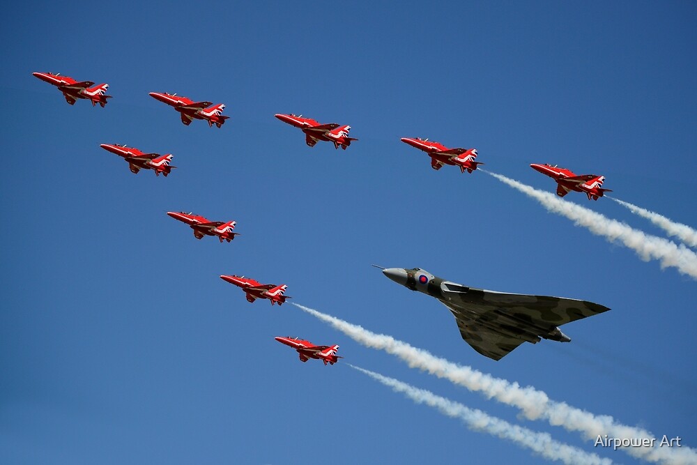 "Vulcan Red Arrows" by Airpower Art | Redbubble