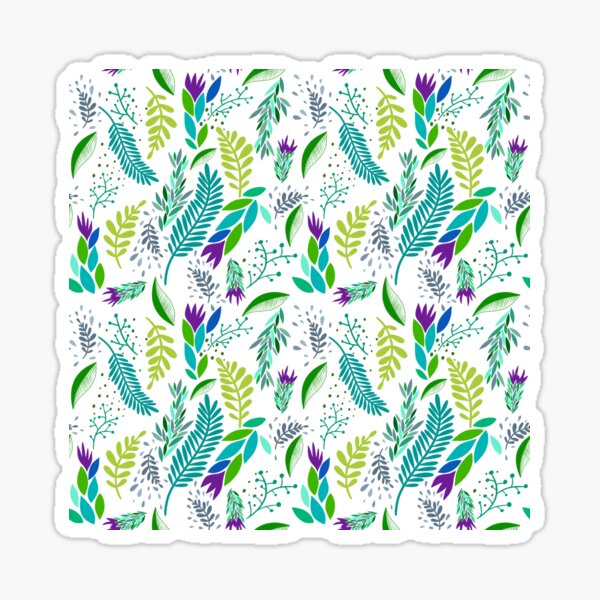 "Leaves and stems pattern" Sticker for Sale by BlackLlama20 | Redbubble