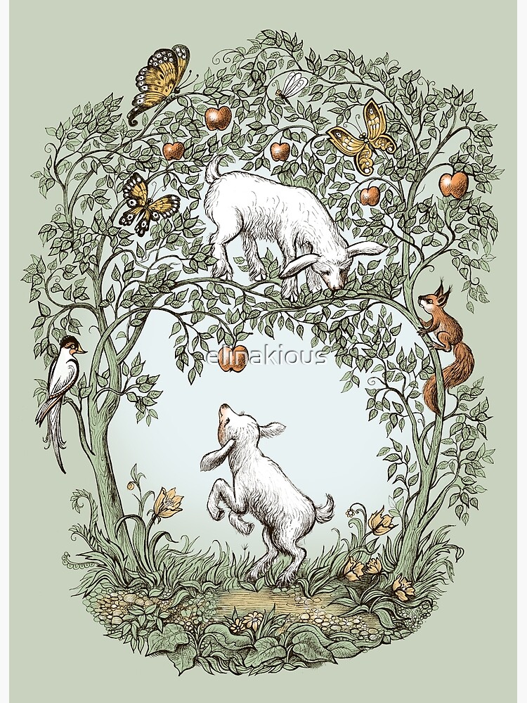 "Apple trees, little goats and butterflies" Poster for Sale by ...