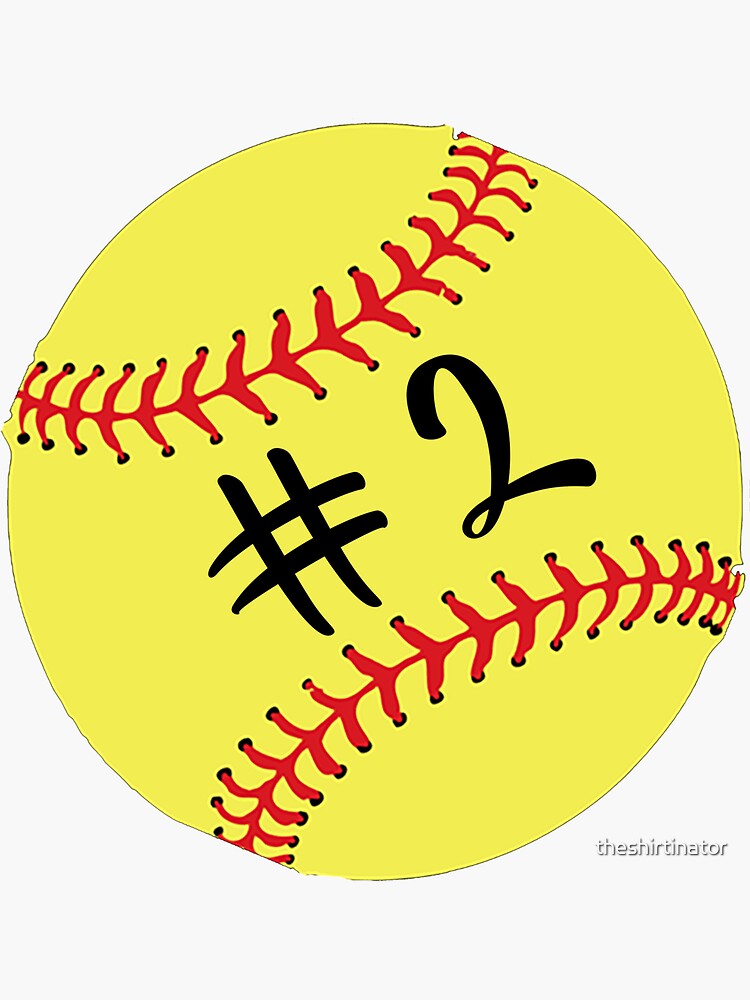 "Softball Player Back No Number 2 #2 Ball Sport Sticker Gift" Sticker ...