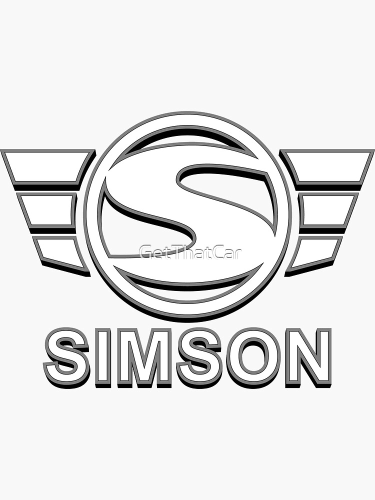 "Simson Logo 3D Spezial (white)" Sticker by GetThatCar | Redbubble