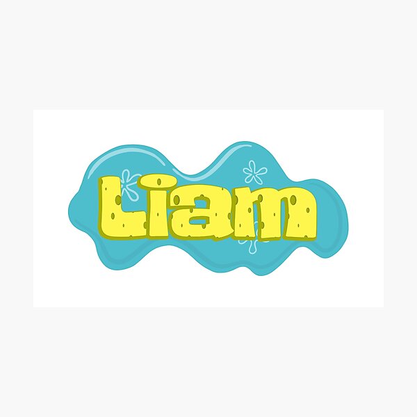 Lámina fotográfica «Nombre de niño Liam en estilo de dibujos animados ...