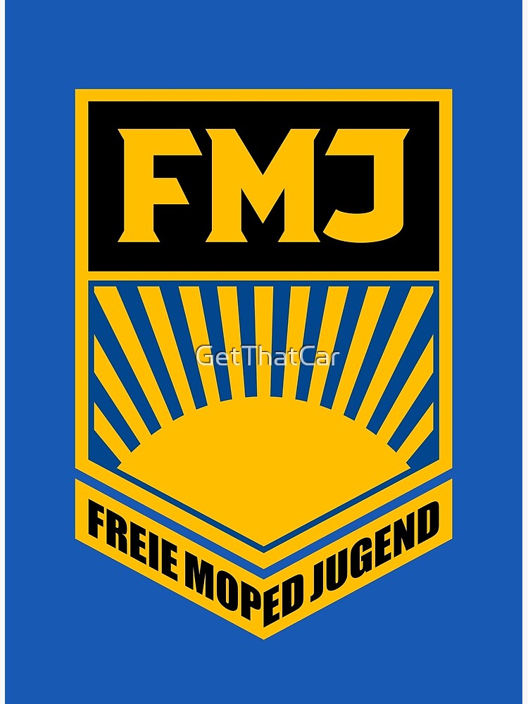 "FMJ - Free Moped Youth Logo" Poster by GetThatCar | Redbubble