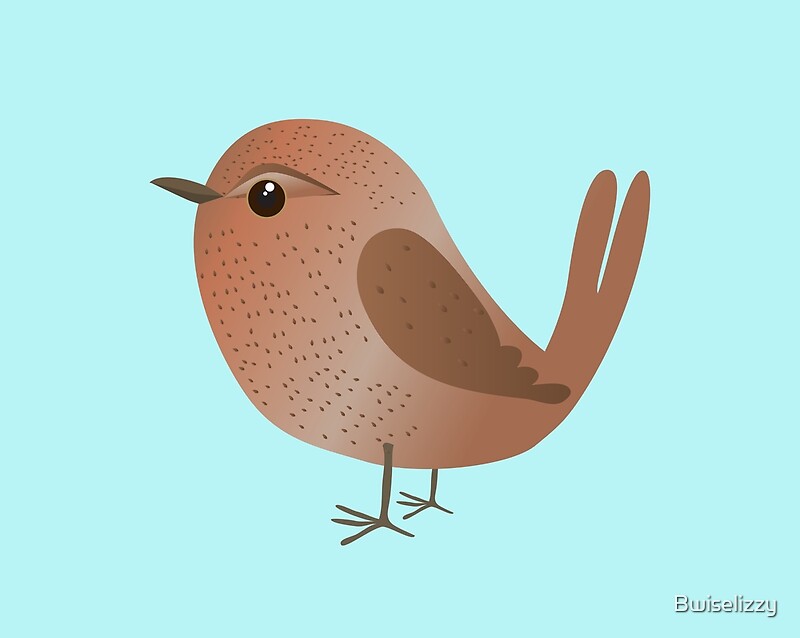 "A cute wren cartoon illustration" by Bwiselizzy | Redbubble