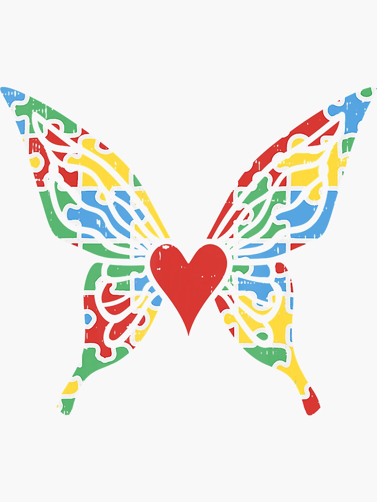"Cute Autism Awareness Butterfly Autistic Support" Sticker for Sale by ...