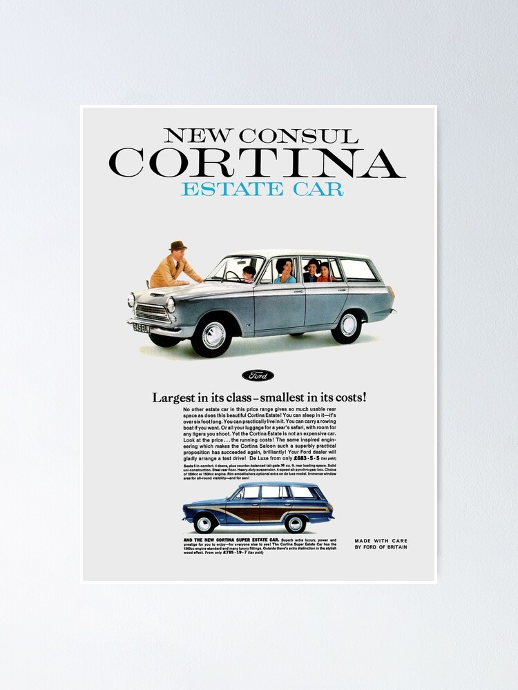 "FORD CONSUL CORTINA ESTATE" Poster for Sale by ThrowbackM2 | Redbubble