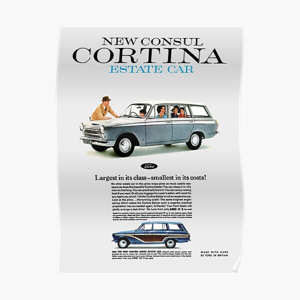 "FORD CONSUL CORTINA ESTATE" Poster for Sale by ThrowbackM2 | Redbubble