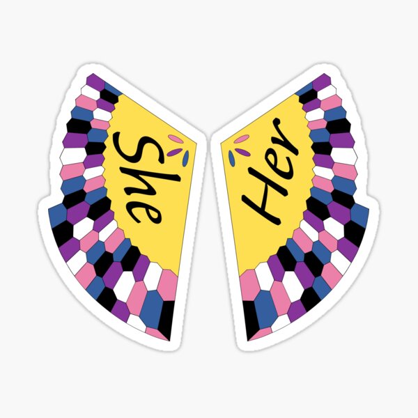 "She / Her Genderfluid Pronoun Stickers" Sticker for Sale by ...