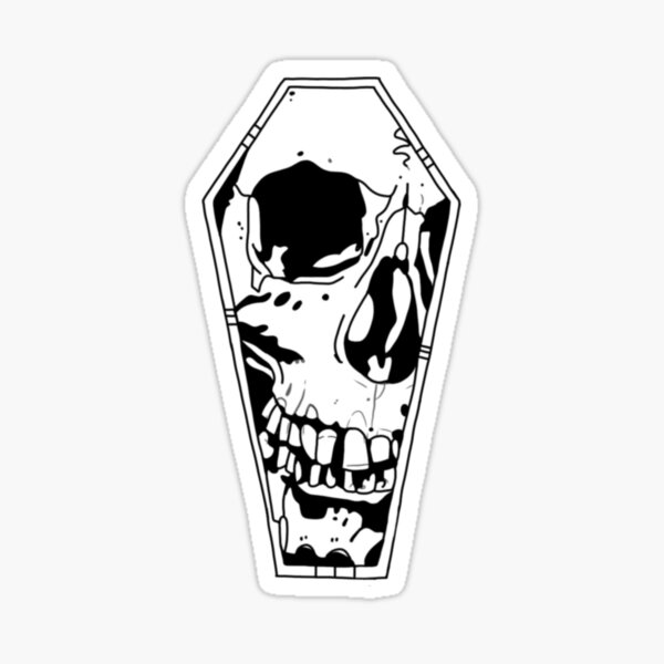 "Skull Coffin" Sticker by AvaAdoreArt | Redbubble
