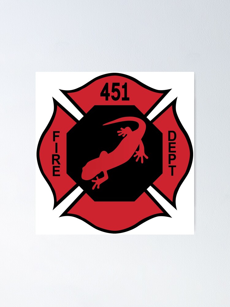 "Firemen Logo - Fahrenheit 451 (Black and Red with White background ...