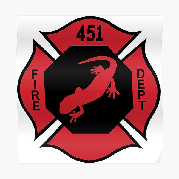 "Firemen Logo - Fahrenheit 451 (Black and Red with White background ...