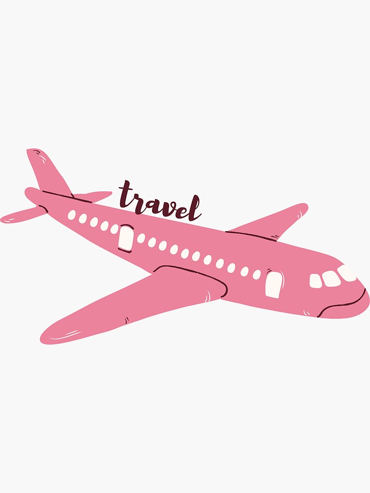 "Travel Pink Plane" Sticker for Sale by ciaracarbery | Redbubble