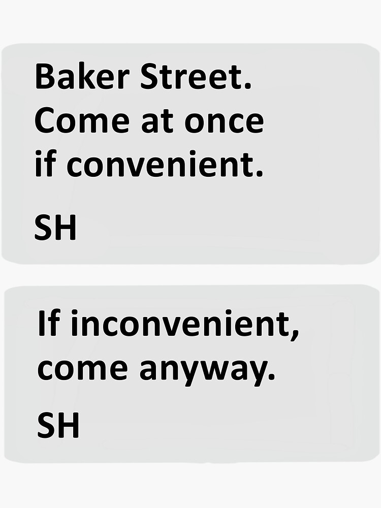 "Sherlock Holmes text message" Sticker for Sale by hlgtlaurie | Redbubble