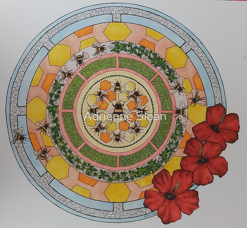 "BeeHive Mandala" by Adrienne Sloan | Redbubble