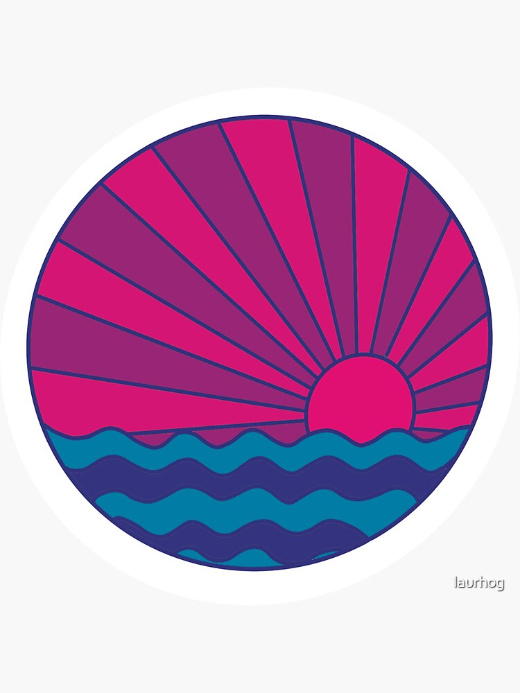 "retro sunset circle" Sticker by laurhog | Redbubble