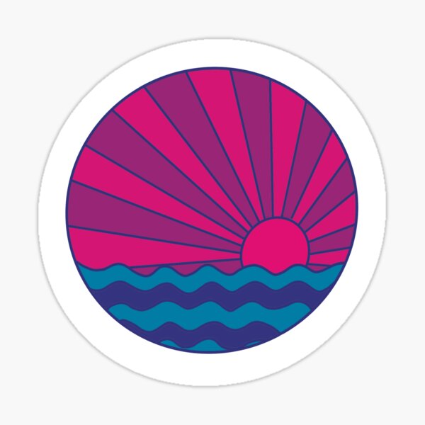 "retro sunset circle" Sticker by laurhog | Redbubble