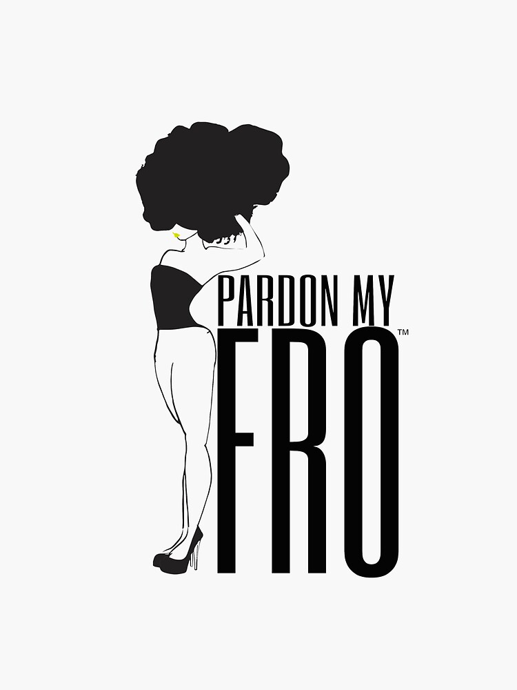 "pardon my fro logo" Sticker for Sale by PMFSHOP | Redbubble