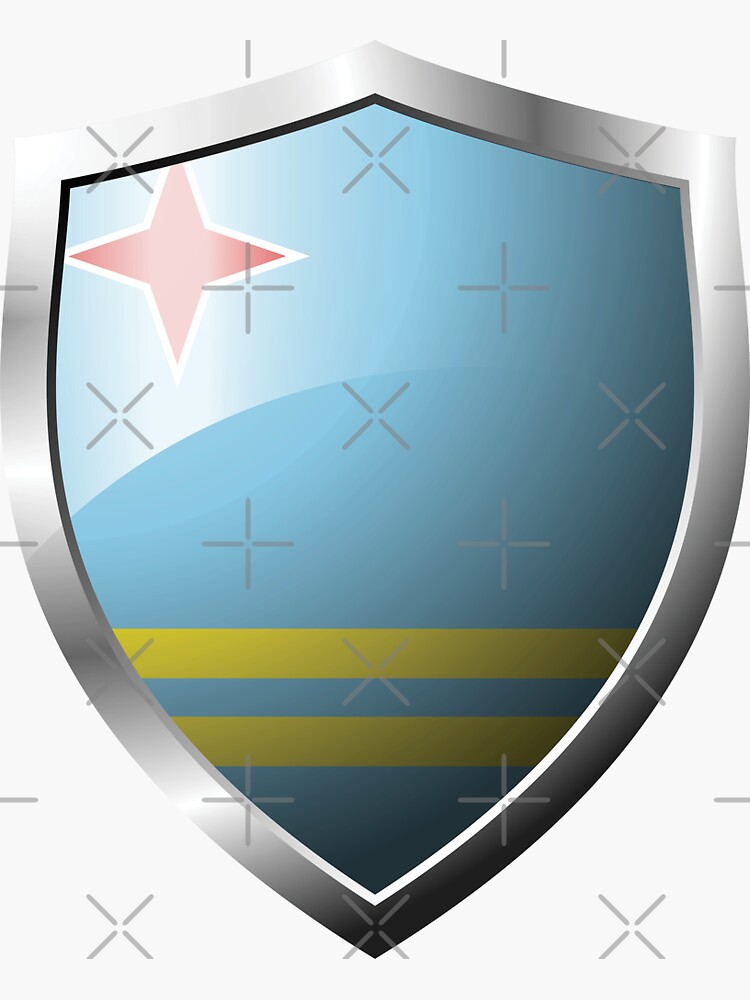 "Strong Aruba Flag Shield Country" Sticker for Sale by HelloFromAja ...