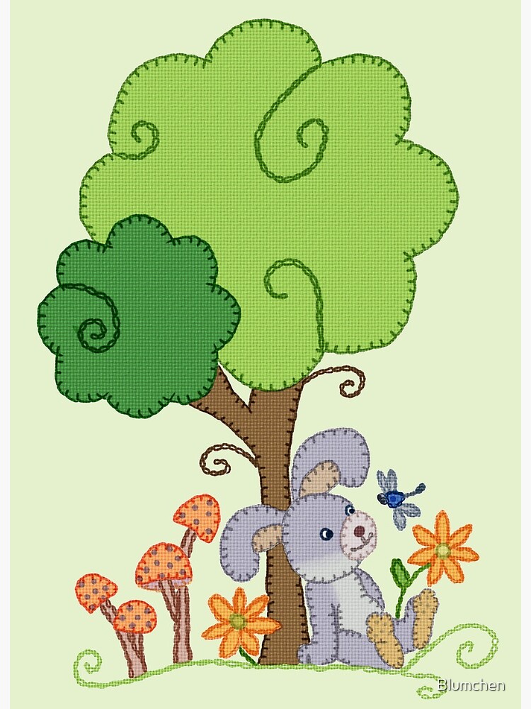 "Rabbit under the tree" Art Board Print by Blumchen | Redbubble