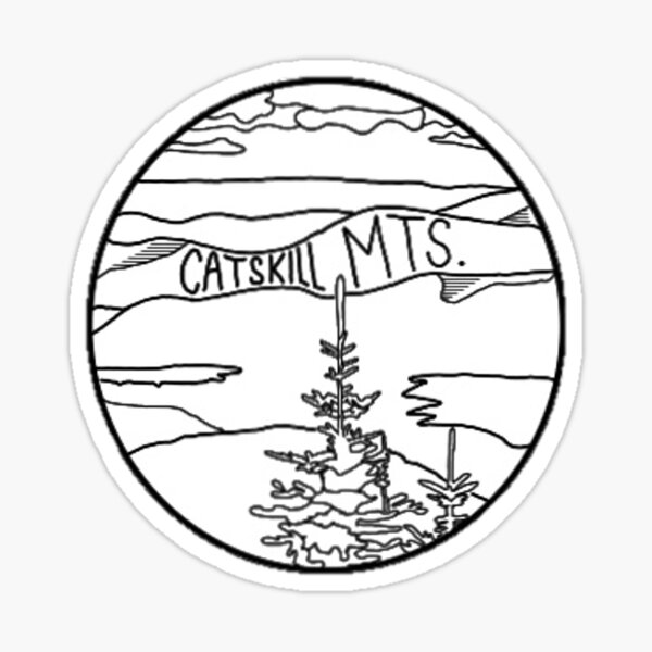 "Black and White Catskill Mountain Range" Sticker by keejones | Redbubble