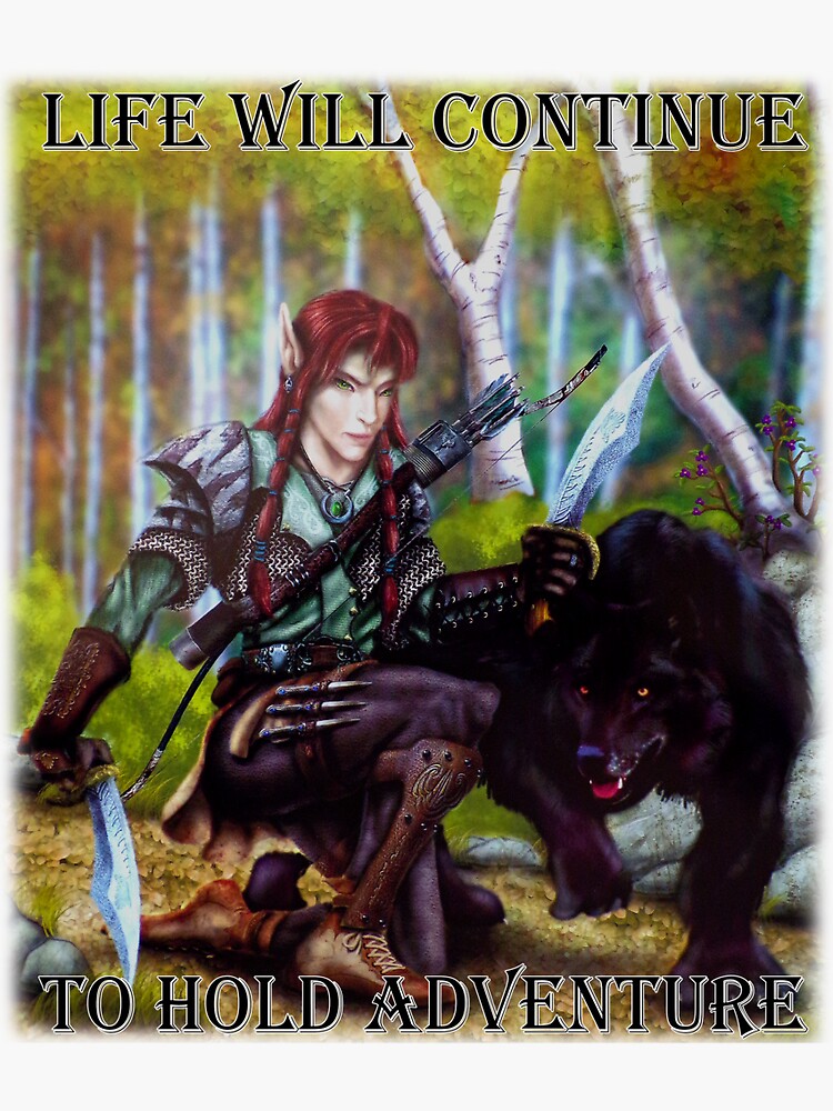 "Elf, wolf fantasy art" Sticker by phillbrown74 | Redbubble