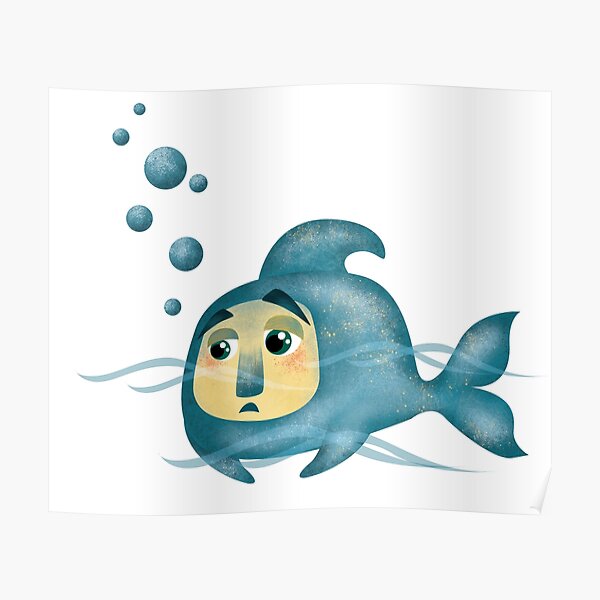 Póster «pez triste y solitario» de Chiaraleporesi | Redbubble