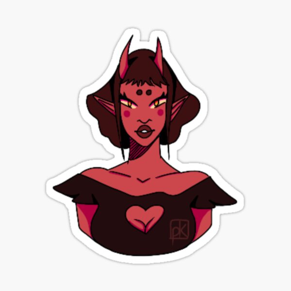 "Devil Girl" Sticker for Sale by peachyykin | Redbubble
