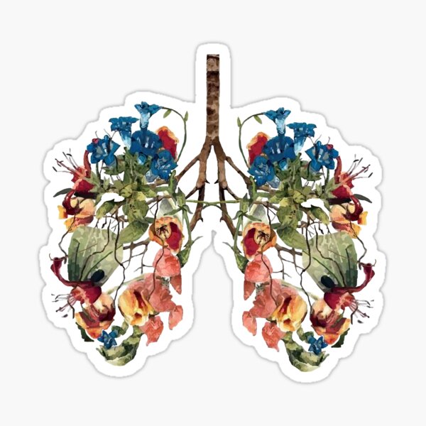 "Flowered lungs" Sticker for Sale by SydneySells | Redbubble