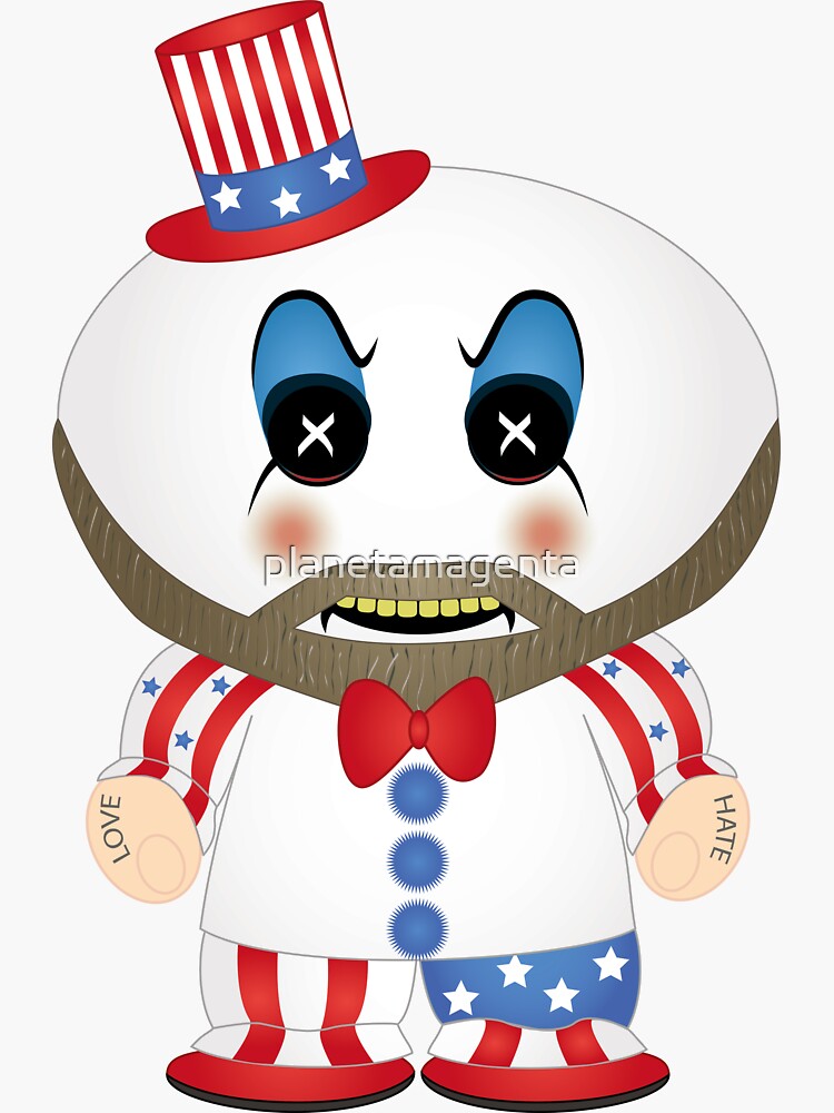 "CAPTAIN SPAULDING" Sticker for Sale by planetamagenta | Redbubble