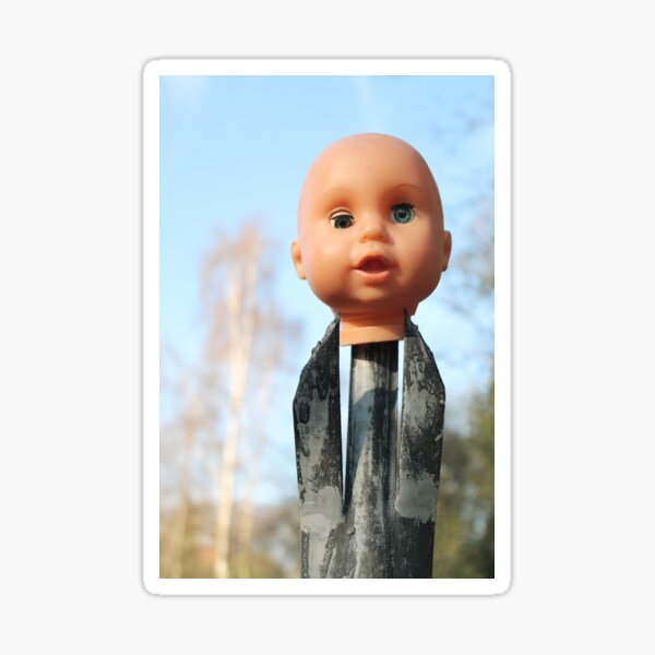 "Baby Doll Head on a Spike" Sticker for Sale by scarlettjewelm | Redbubble