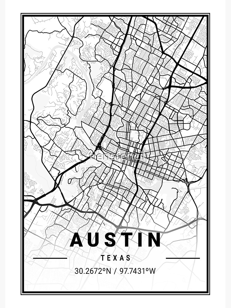 Austin Map Print, Austin Map Poster, Austin Map Wall Art, Austin City ...