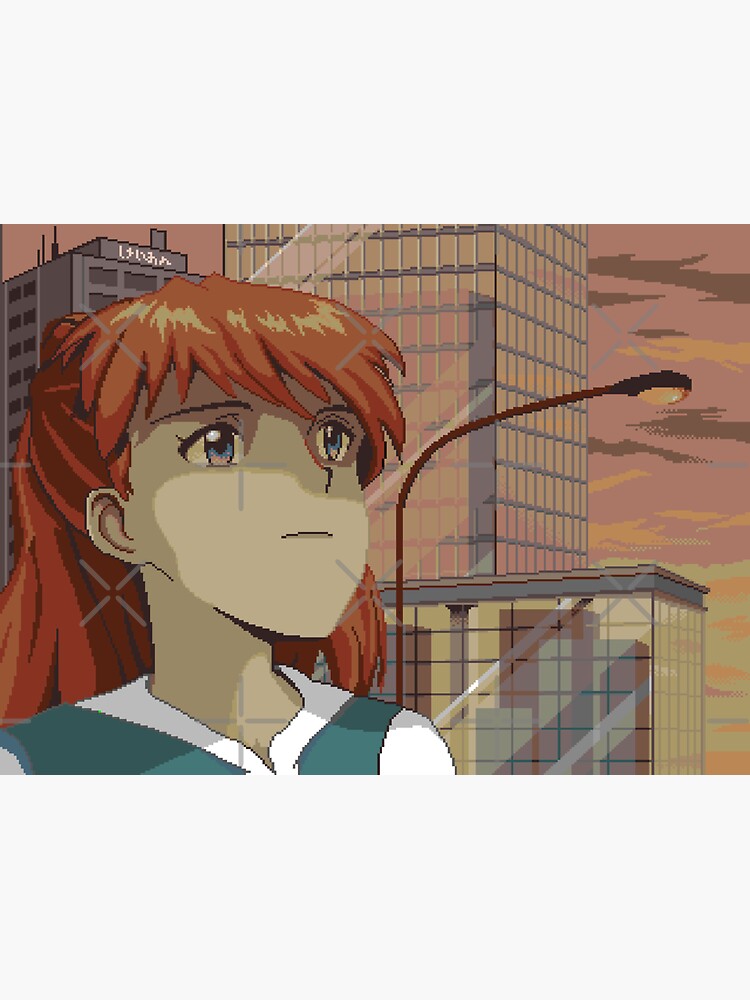 "Asuka Langley Sohryu - Neon Genesis Evangelion Pixel Art" Sticker by ...