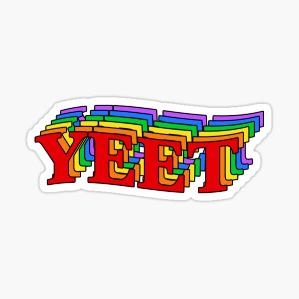"rainbow yeet" Sticker by wa-lly | Redbubble