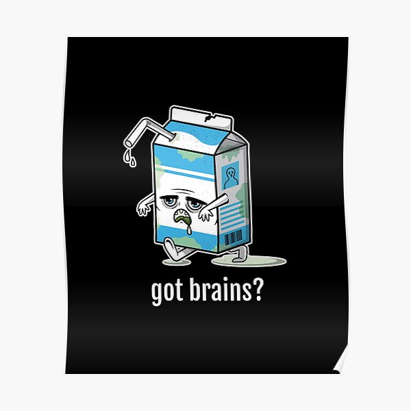 "Zombie milk brick" Poster by ErenStream | Redbubble