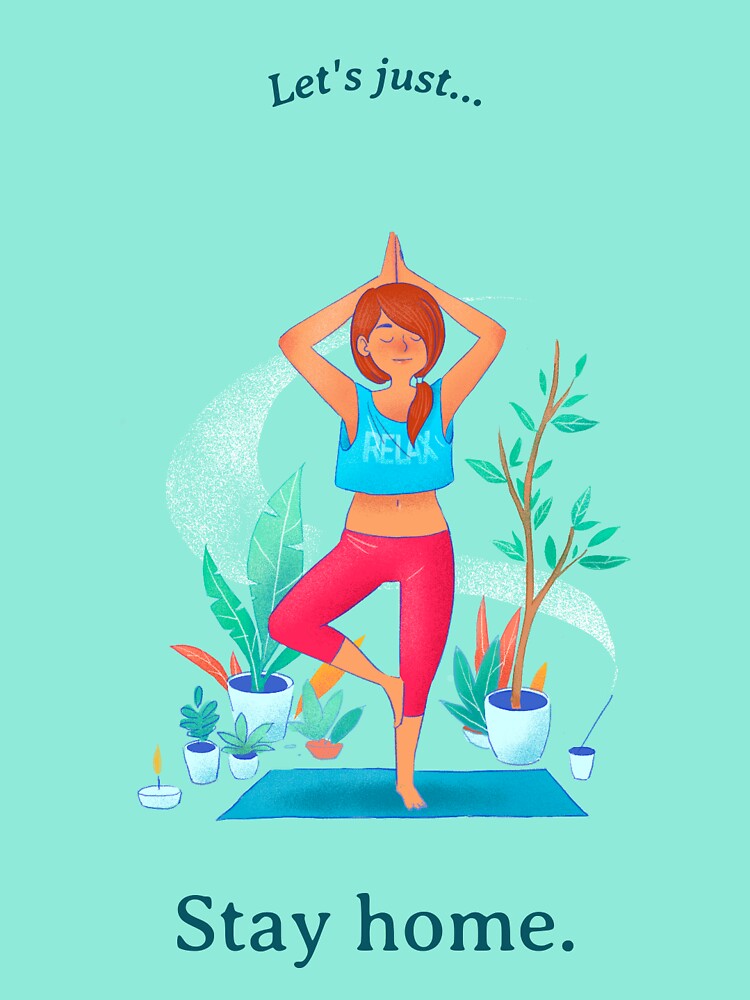 "Let's Just Stay Home Artwork | Introvert Life | Stay Safe | Stay ...