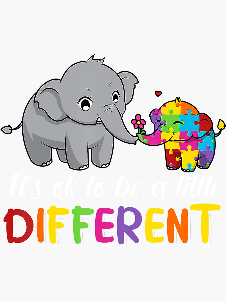 "Elephant Love Puzzle Pieces Autism Awareness" Sticker for Sale by ...