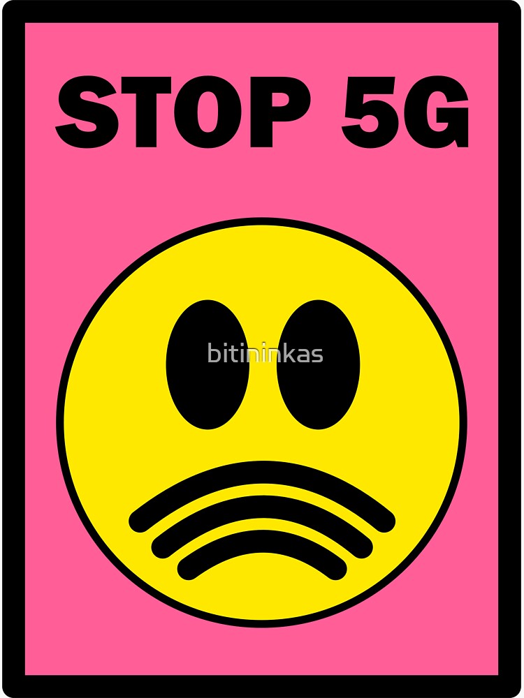 "Stop 5G sticker smiley face WiFi sign" Sticker for Sale by bitininkas ...