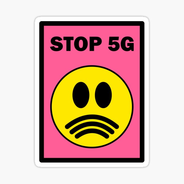 "Stop 5G sticker smiley face WiFi sign" Sticker for Sale by bitininkas ...