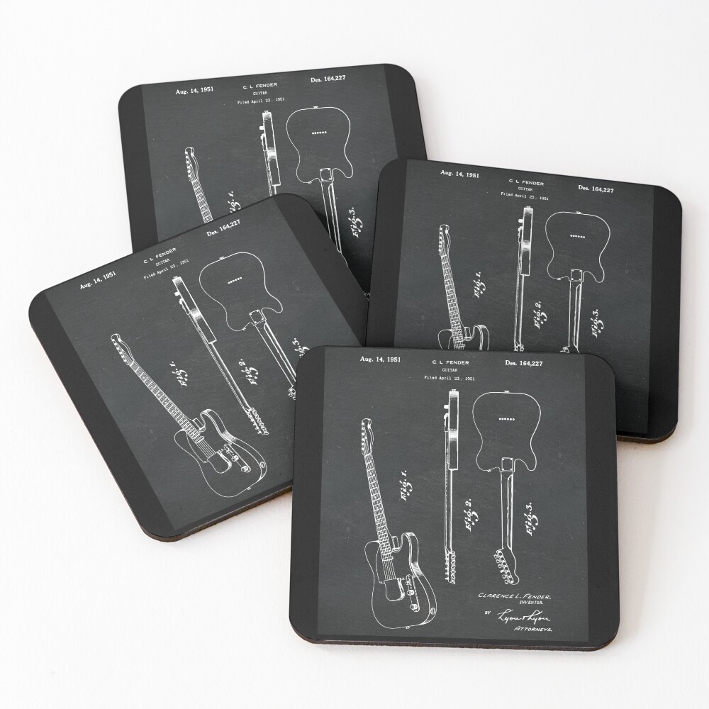 "Fender Guitar" Coasters (Set of 4) for Sale by EbukaAmadiObi19 | Redbubble