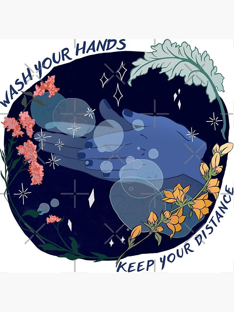"Wash Your Hands and Keep your Distance" Poster by fabfeminist | Redbubble