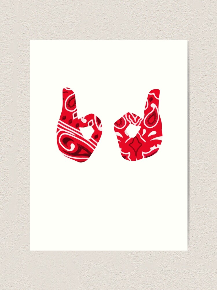 "Blood gang sign (bd)" Art Print for Sale by breaker160 | Redbubble
