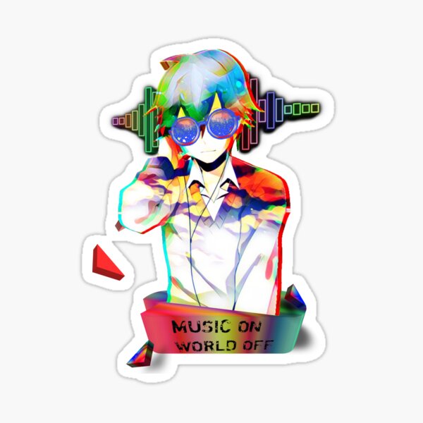 "MUSIC ON-WORLD OFF" Sticker for Sale by darksimpleart | Redbubble