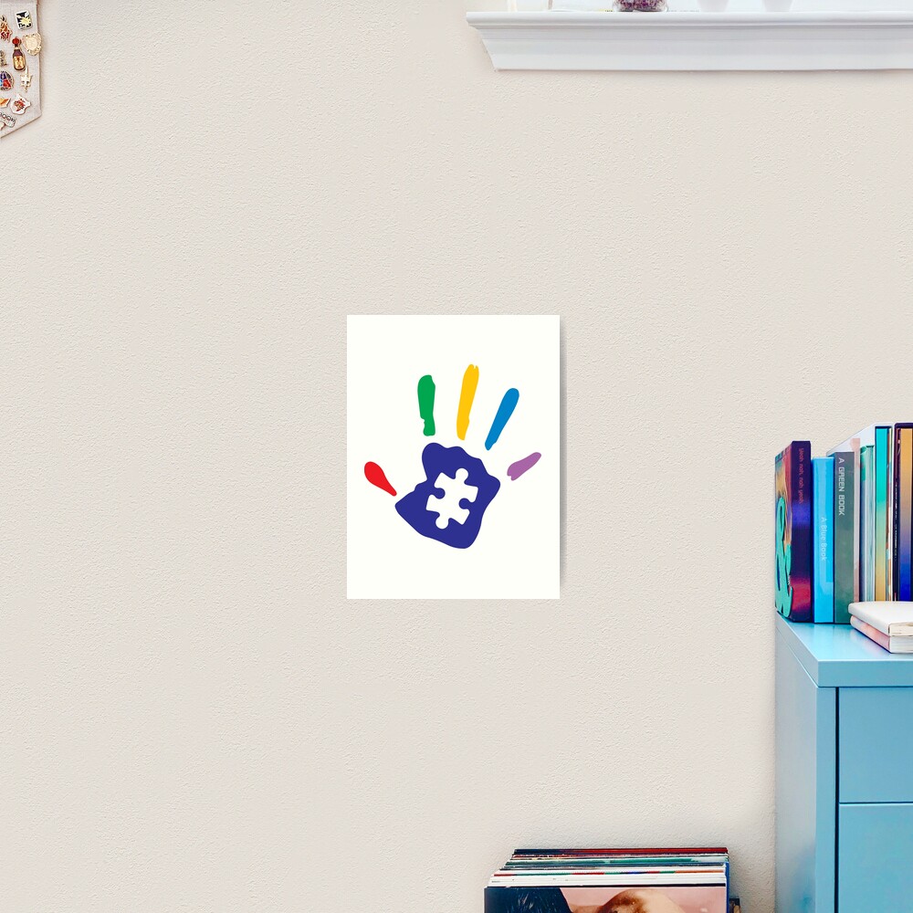 "Colorful Autism Hand" Art Print by lolotees | Redbubble