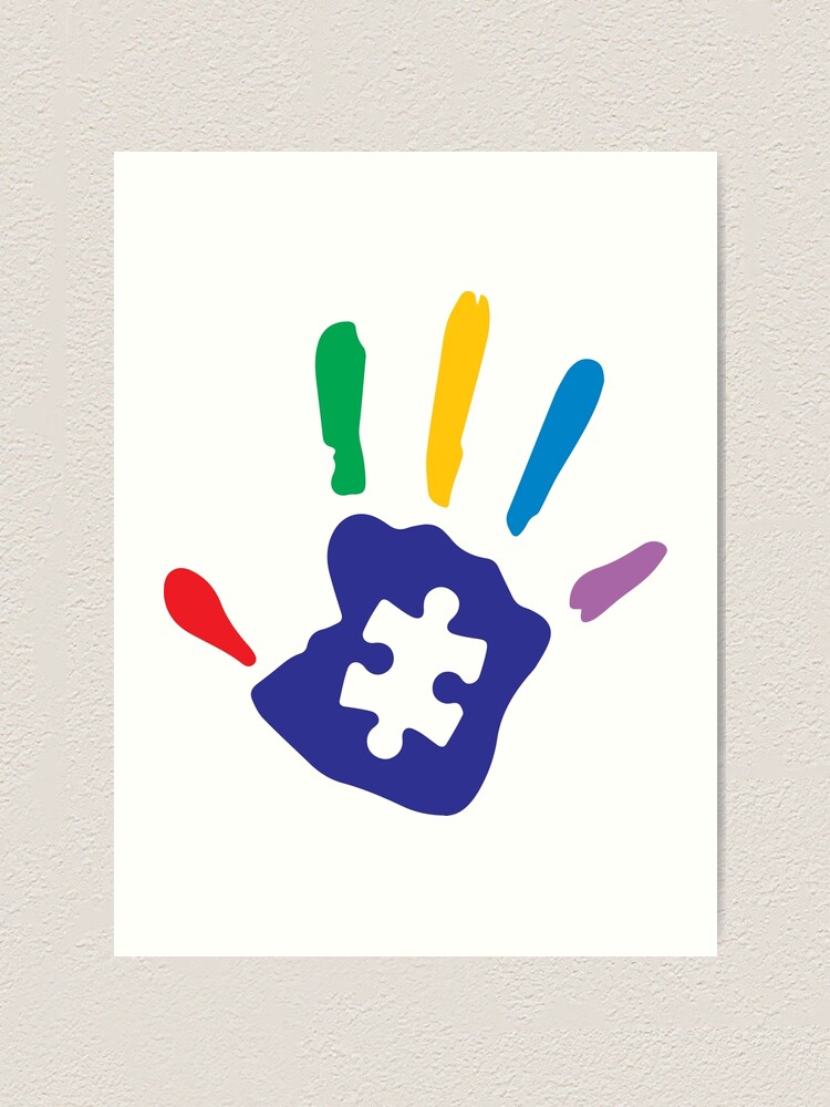"Colorful Autism Hand" Art Print for Sale by lolotees | Redbubble